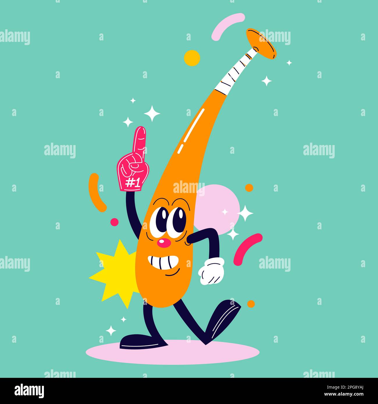 Baseball walking mascot vector illustration with face. for vintage ...