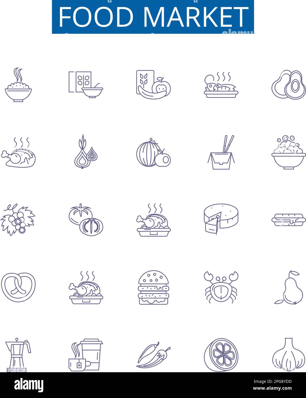 Food market line icons signs set. Design collection of Grocery ...