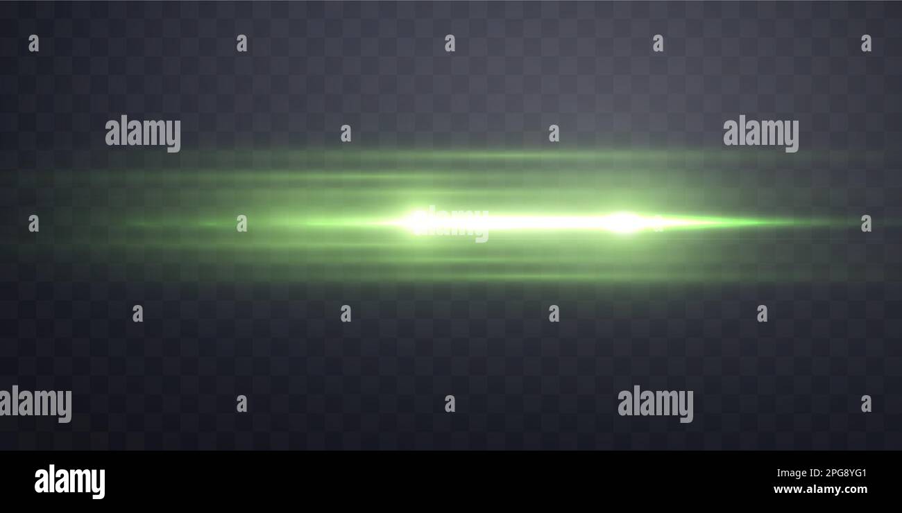 Green lens flares set. Isolated on transparent background. Sun flash ...