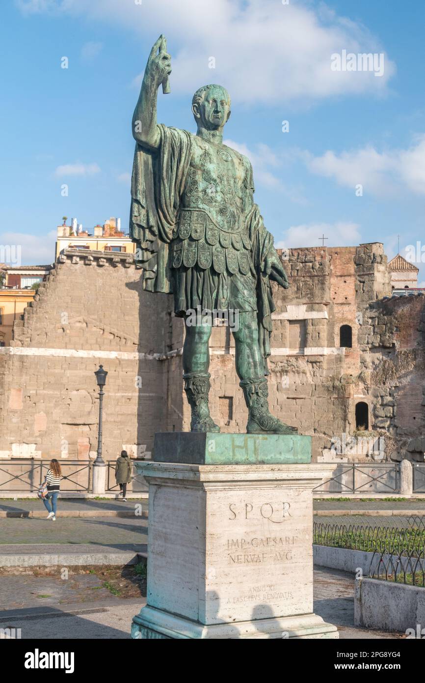 Rome, Italy - December 7, 2022: Statue of Nerva (Statua di Nerva Stock ...