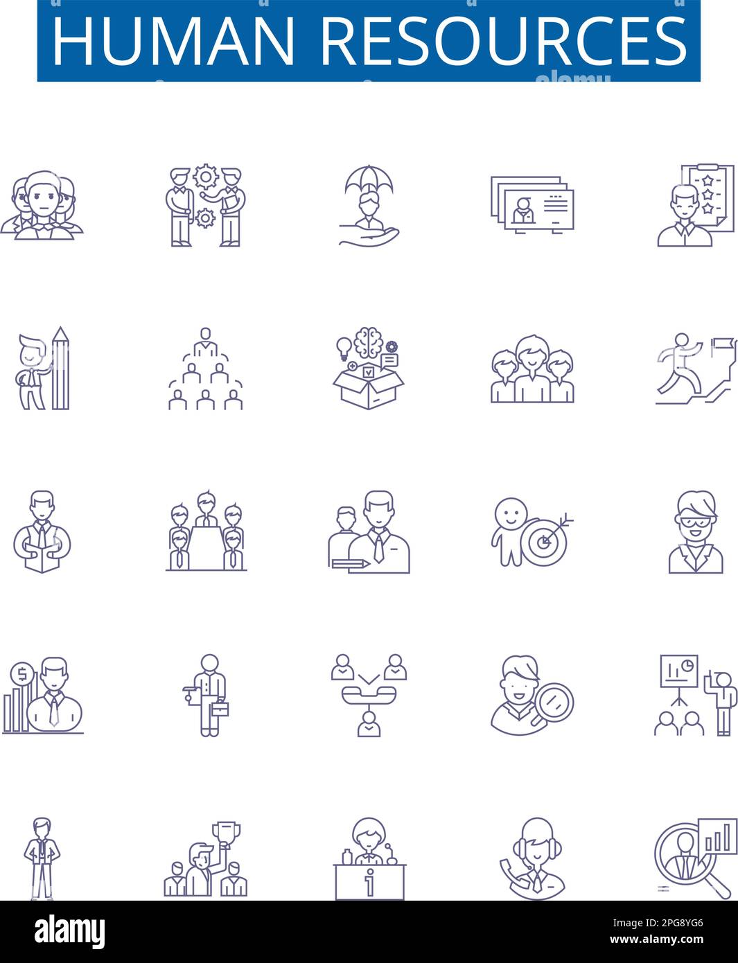 Human resources line icons signs set. Design collection of Personnel ...