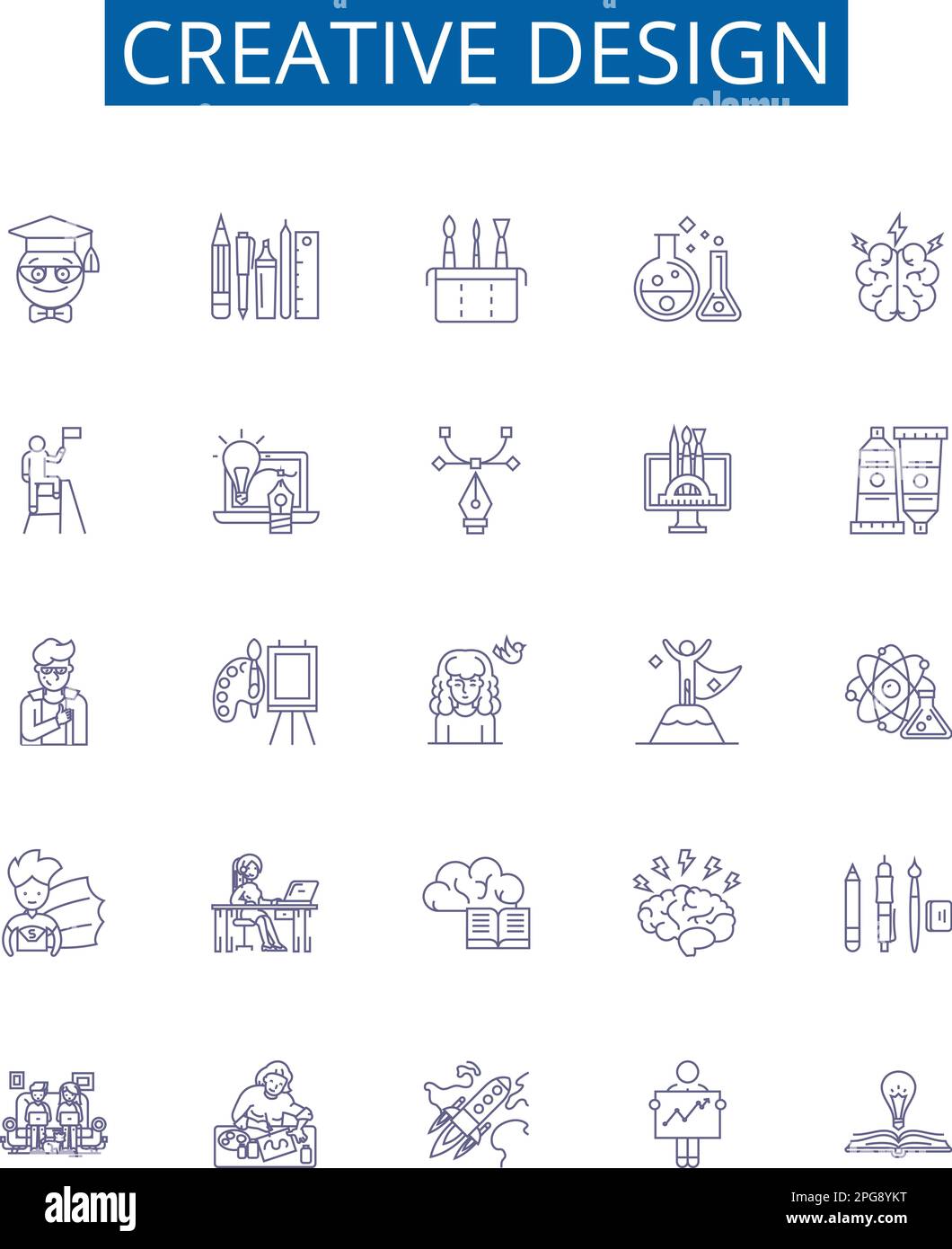 Creative design line icons signs set. Design collection of Design ...