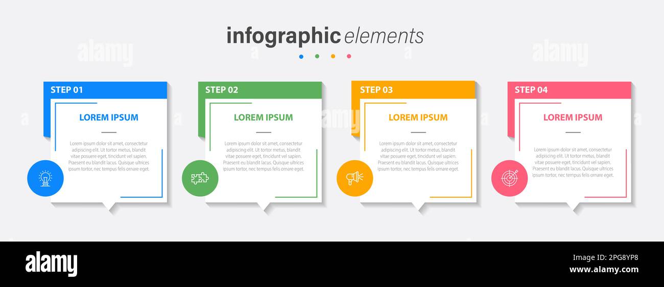 Presentation 4 steps step infographic Stock Vector Images - Alamy