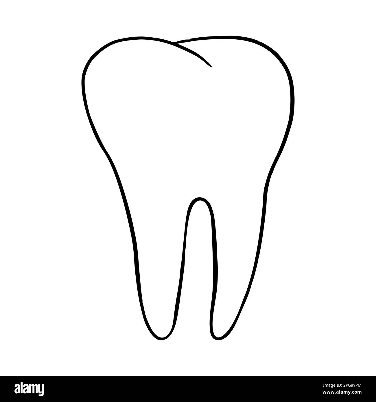 Tooth hand drawn icon. Dentistry item isolated on white background ...