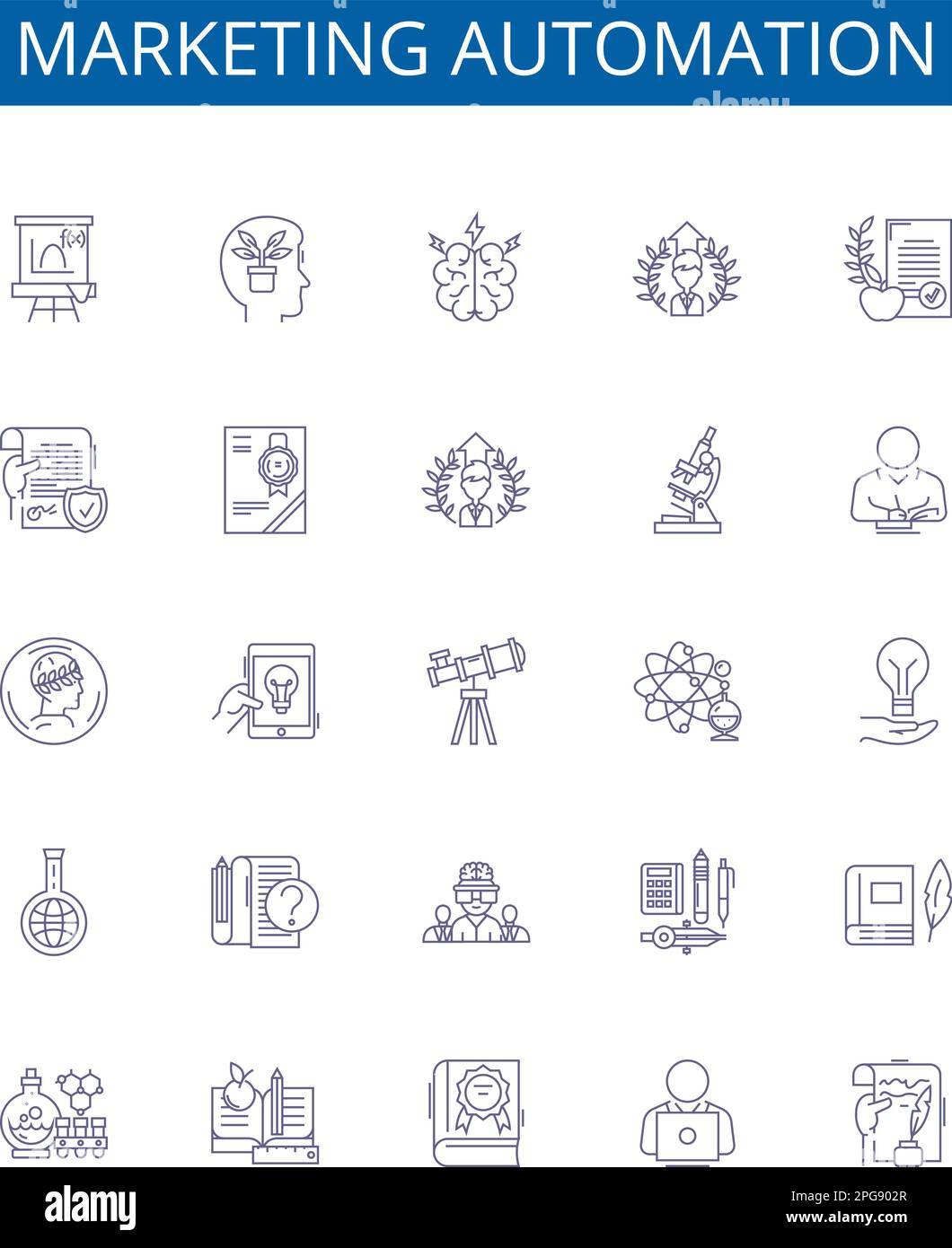 Marketing automation line icons signs set. Design collection of ... Marketing automation line icons signs set. Design collection of ...