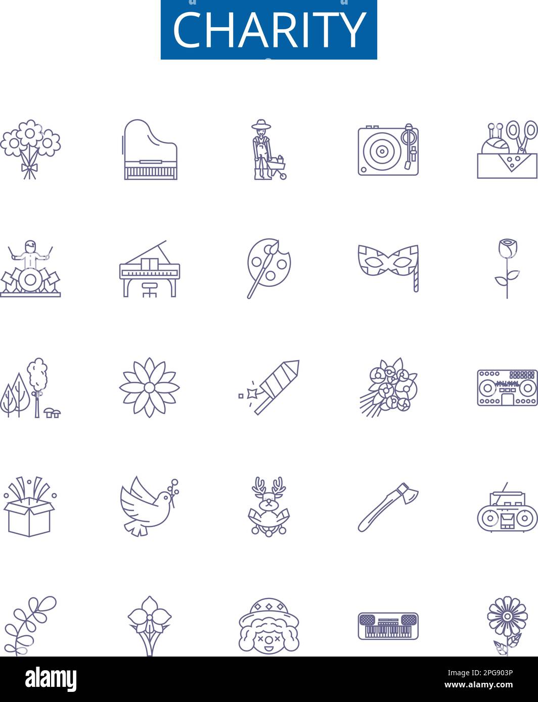 Charity line icons signs set. Design collection of Giving, Kindness ...