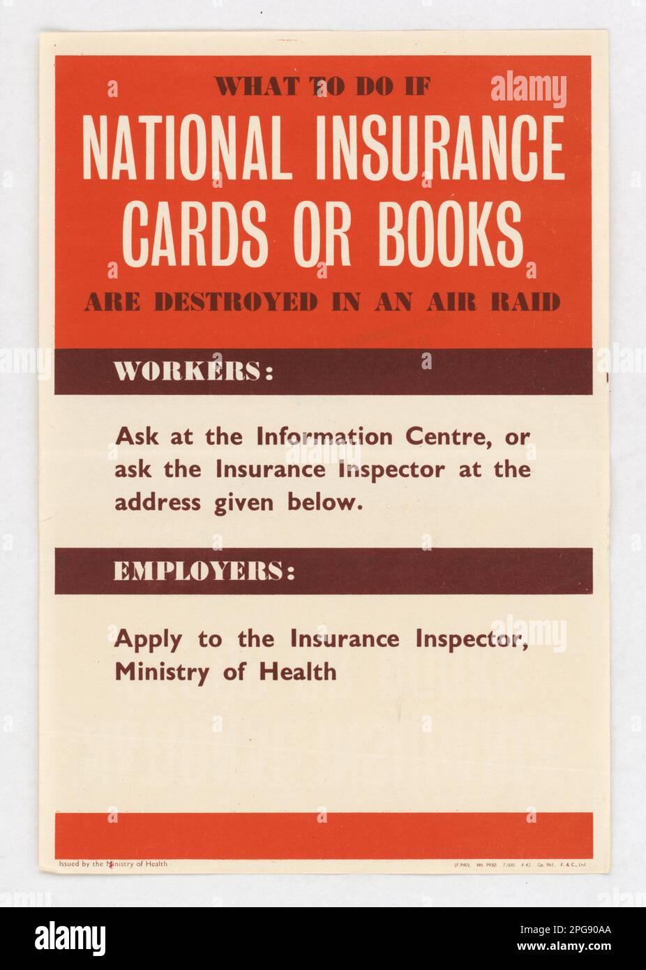 Ministry of health 1942 hi-res stock photography and images - Alamy