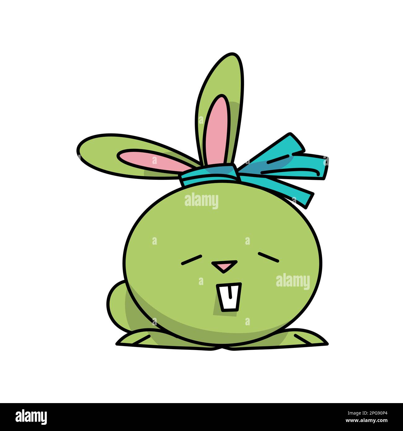 green bunny resembling easter eggs flat vector illustration Stock ...
