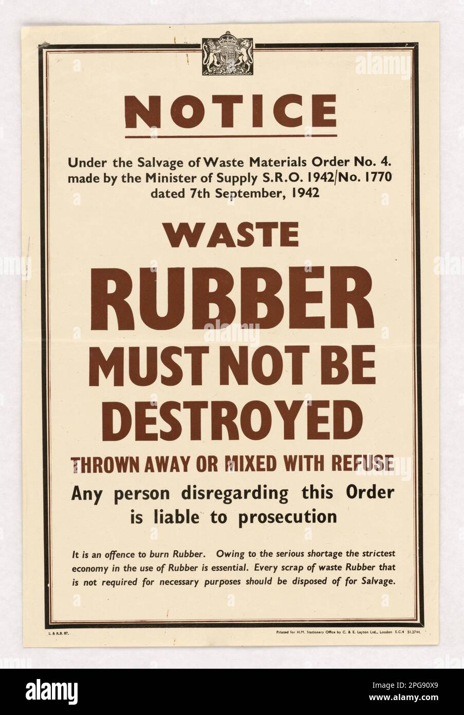 Waste Rubber Must Not be Destroyed Thrown Away or Mixed With Refuse ...