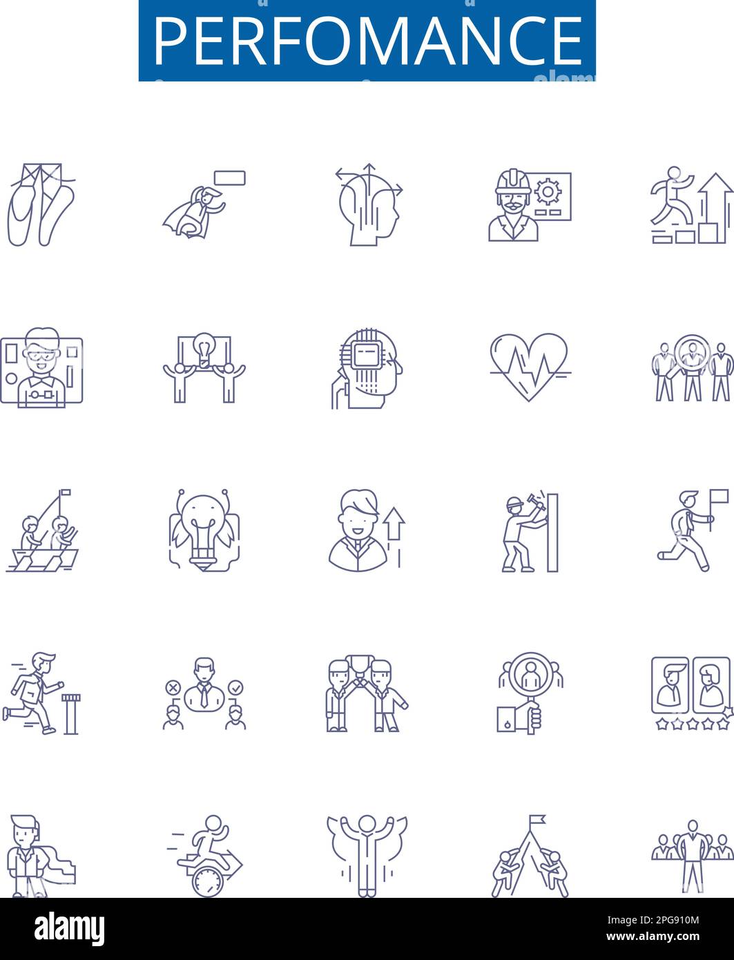 Perfomance Line Icons Signs Set Design Collection Of Performance