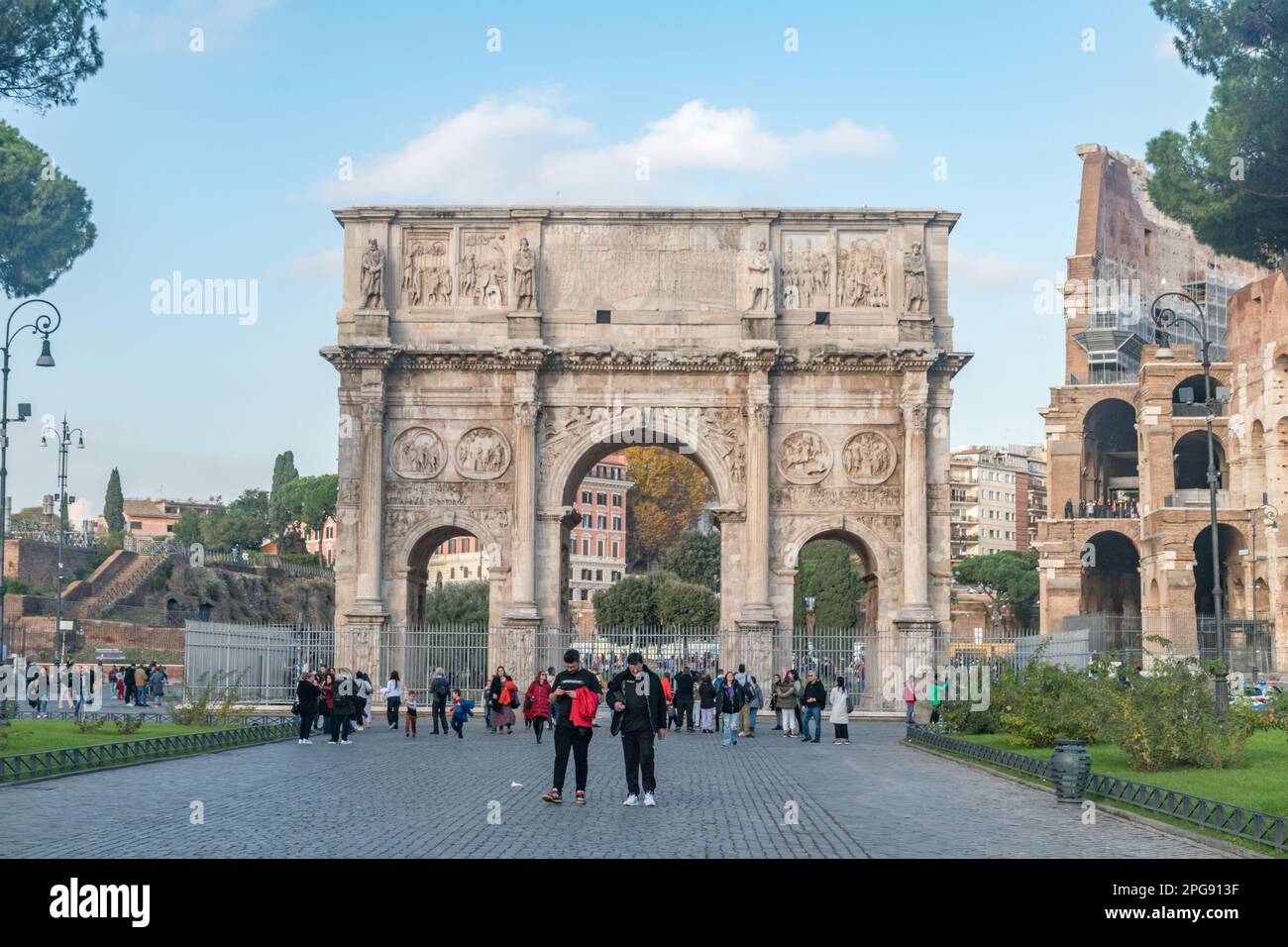 Rome, Italy - December 7, 2022: Arch of Constantine in Rome. Italian ...