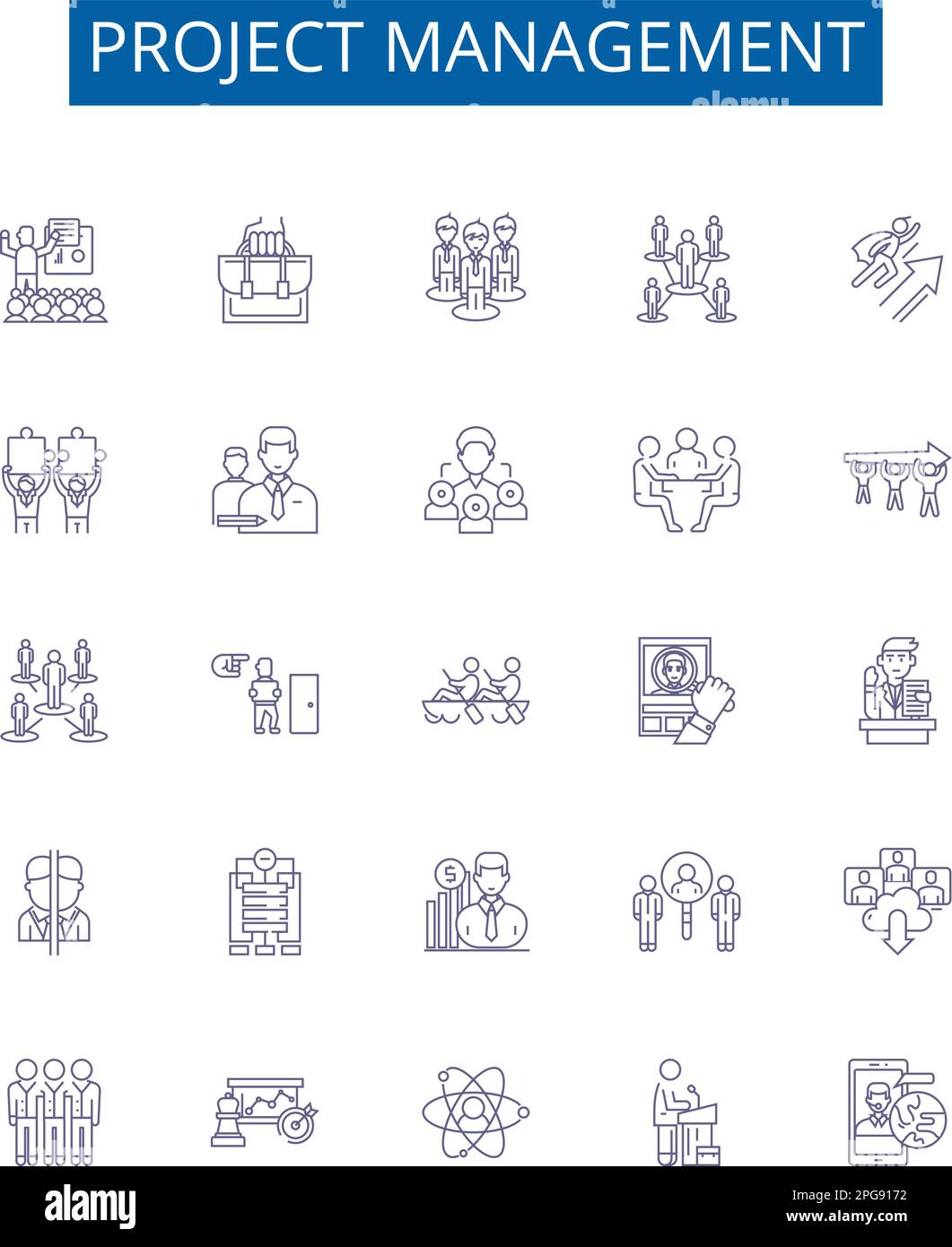 Project management line icons signs set. Design collection of Project ... Project management line icons signs set. Design collection of Project ...