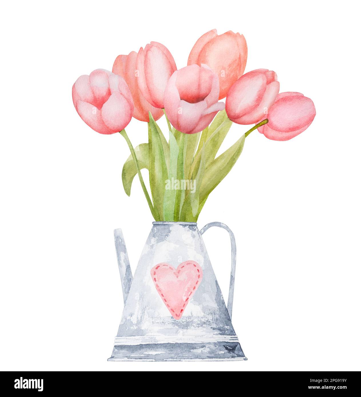 Spring flowers watercolor paintings Stock Photo - Alamy