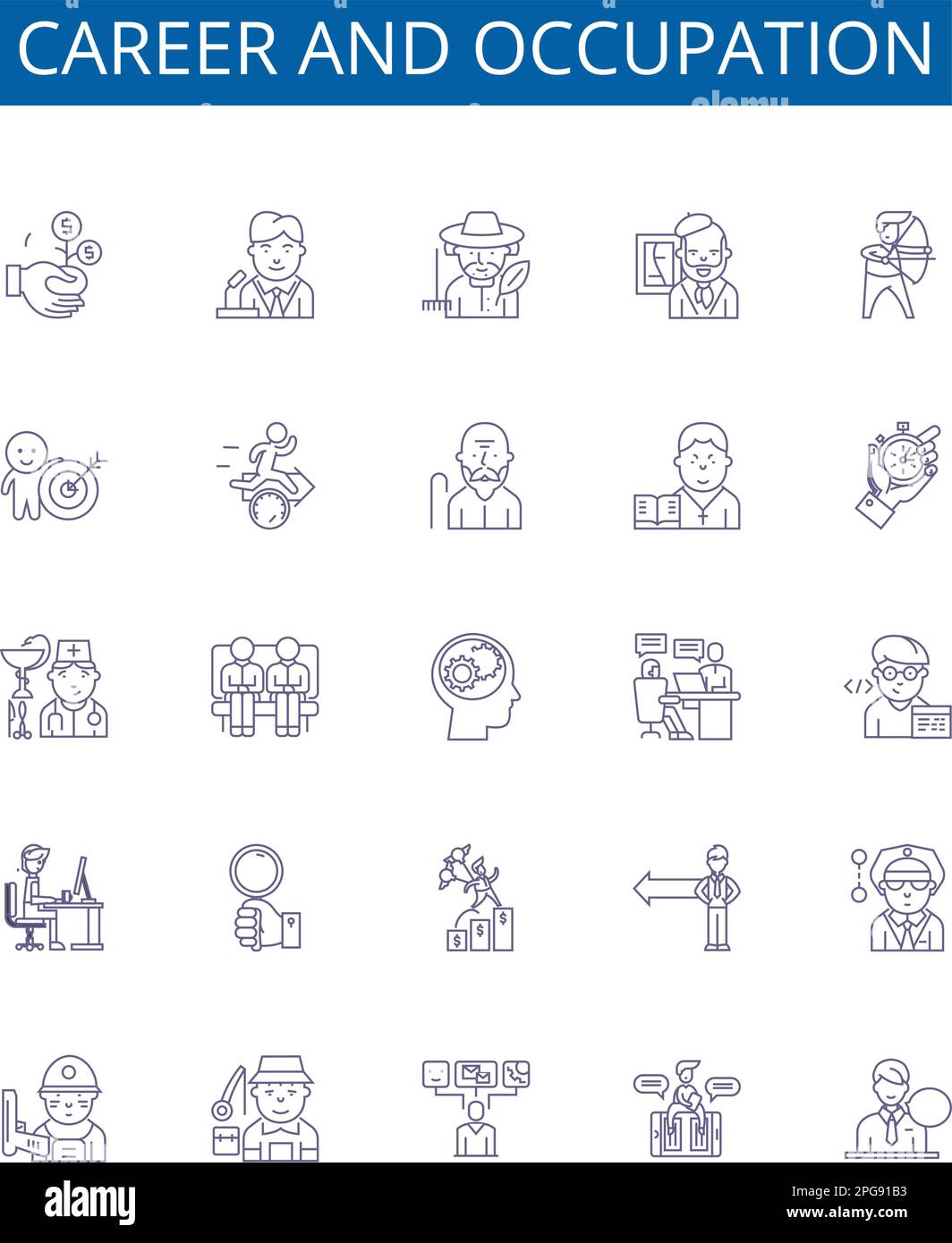 Career And Occupation Line Icons Signs Set Design Collection Of Job Vocation Occupation