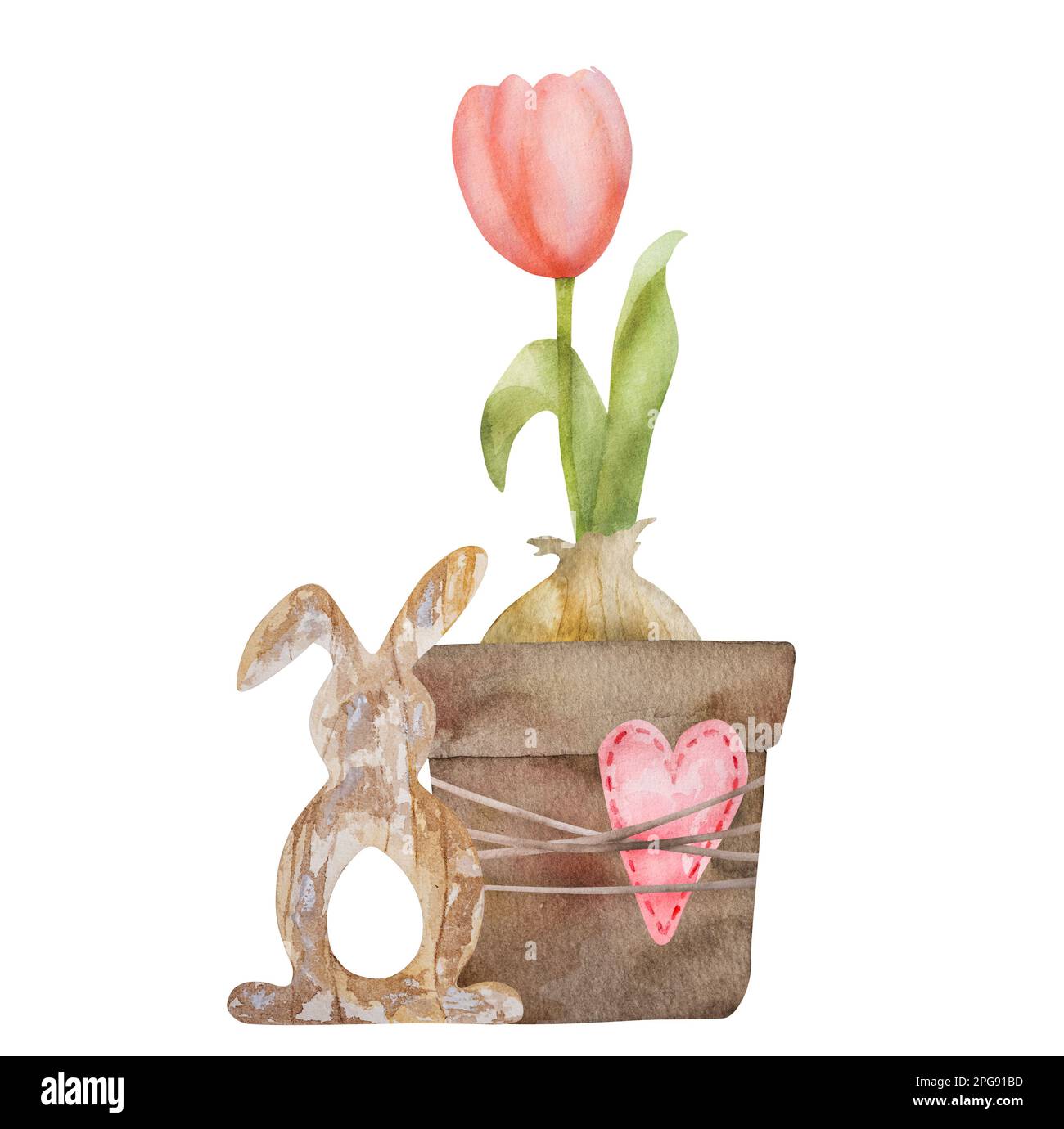 Spring flowers watercolor paintings Stock Photo - Alamy