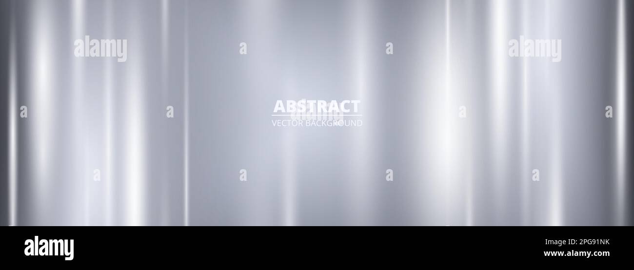 Wide metallic abstract background with silver gradient. Modern light ...