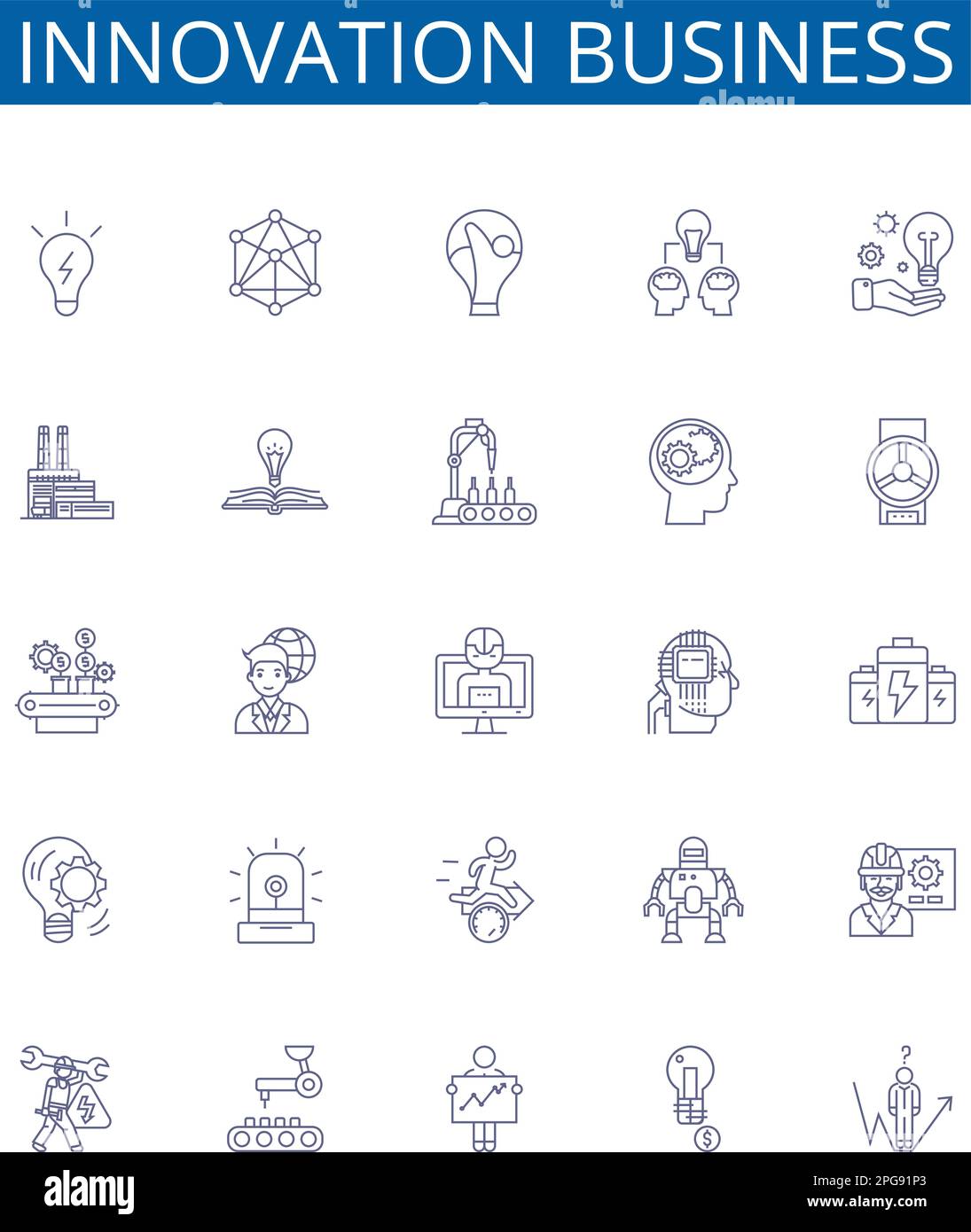 Innovation business line icons signs set. Design collection of ...