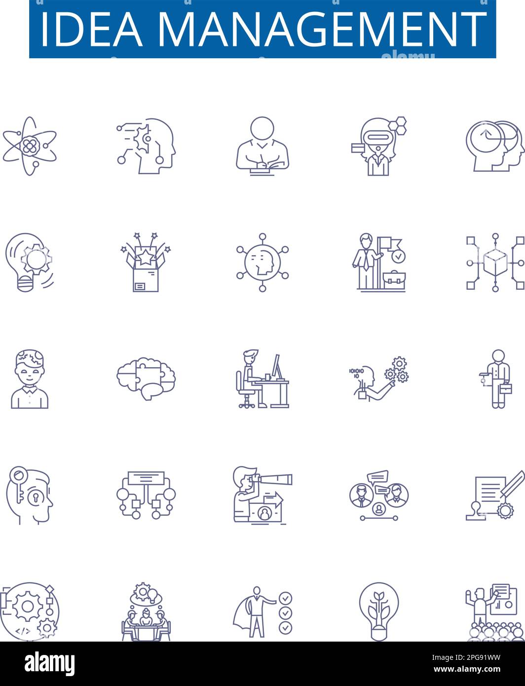 Idea Management Line Icons Signs Set Design Collection Of