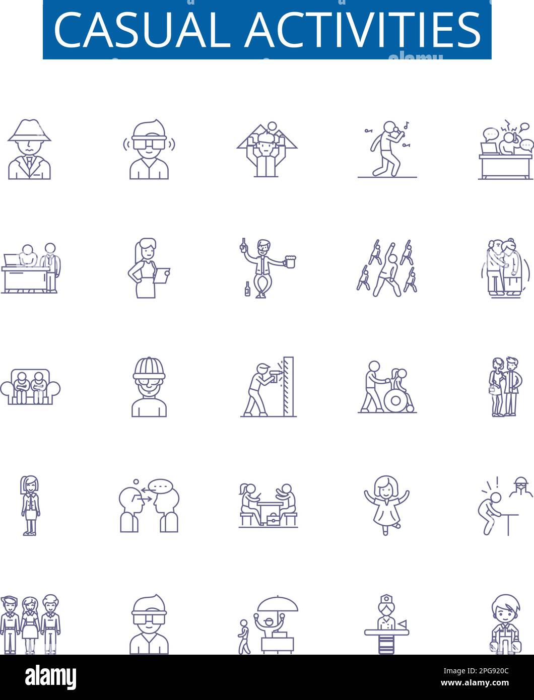 Casual activities line icons signs set. Design collection of Sports ...