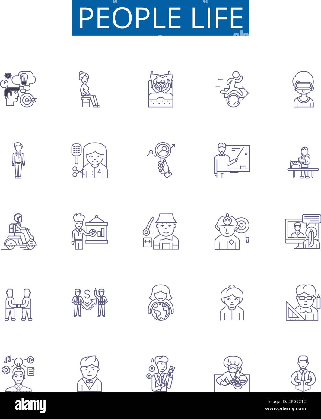 People life line icons signs set. Design collection of Life, People ...