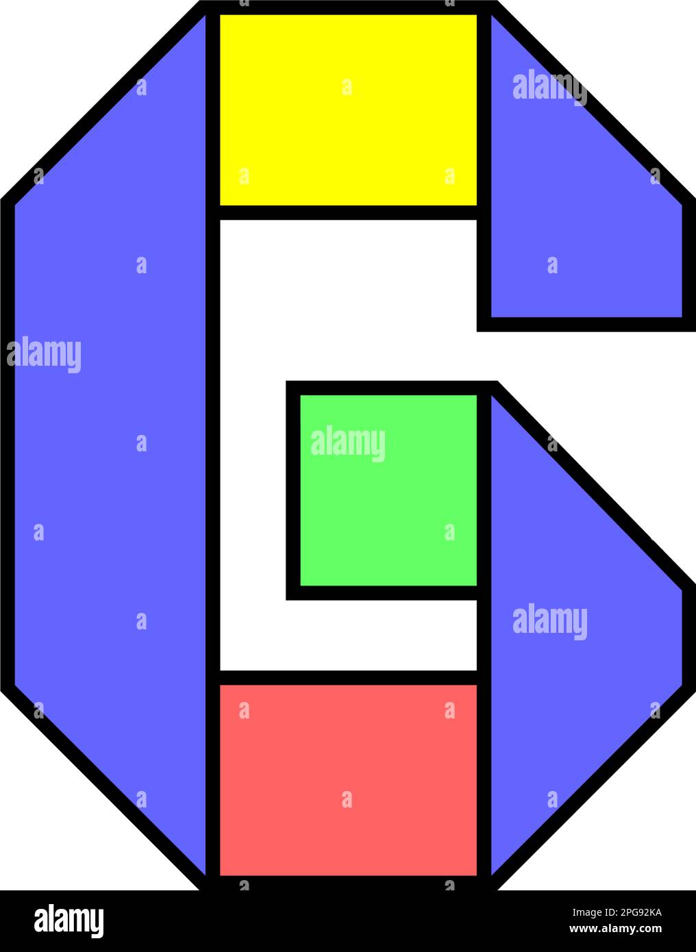 Font alphabet folded from colored paper, letter made in multi-colored ...