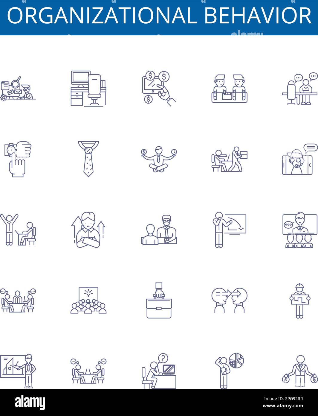 Organizational behavior line icons signs set. Design collection of ...