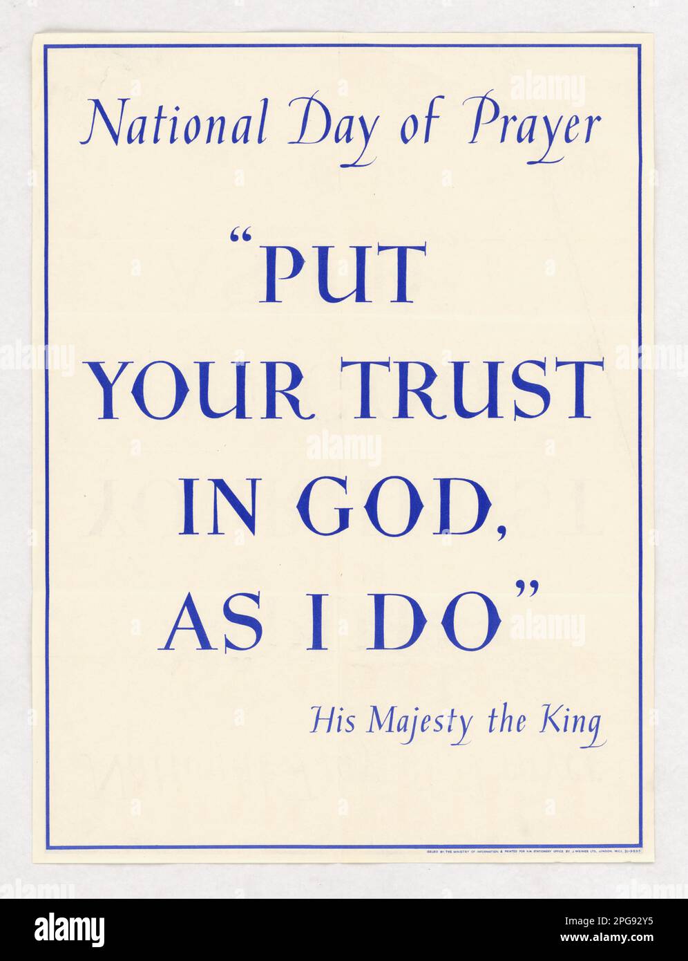 National Day of Prayer. Country: England Printed By: J. Weiner, Ltd ...