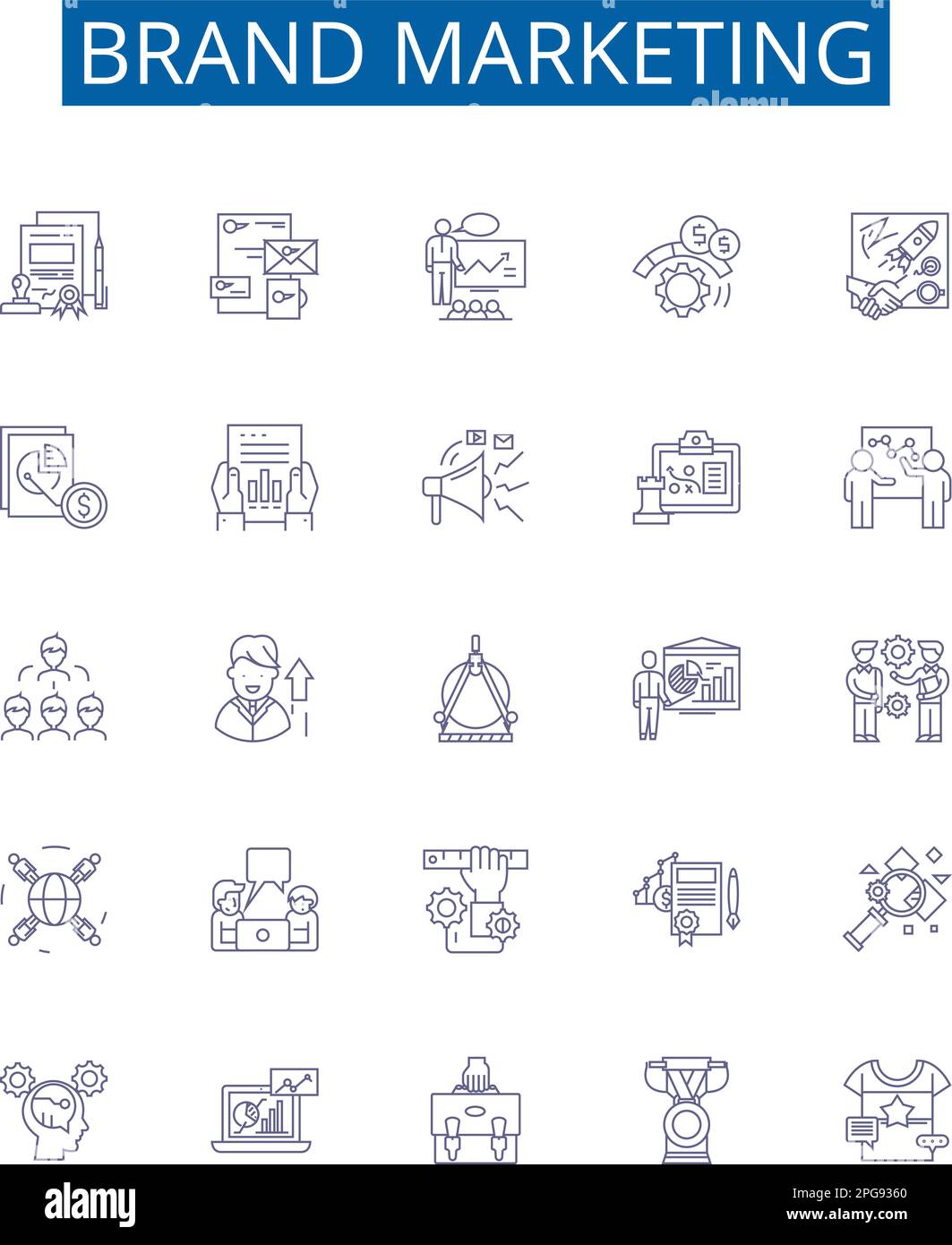 Brand marketing line icons signs set. Design collection of Branding ...