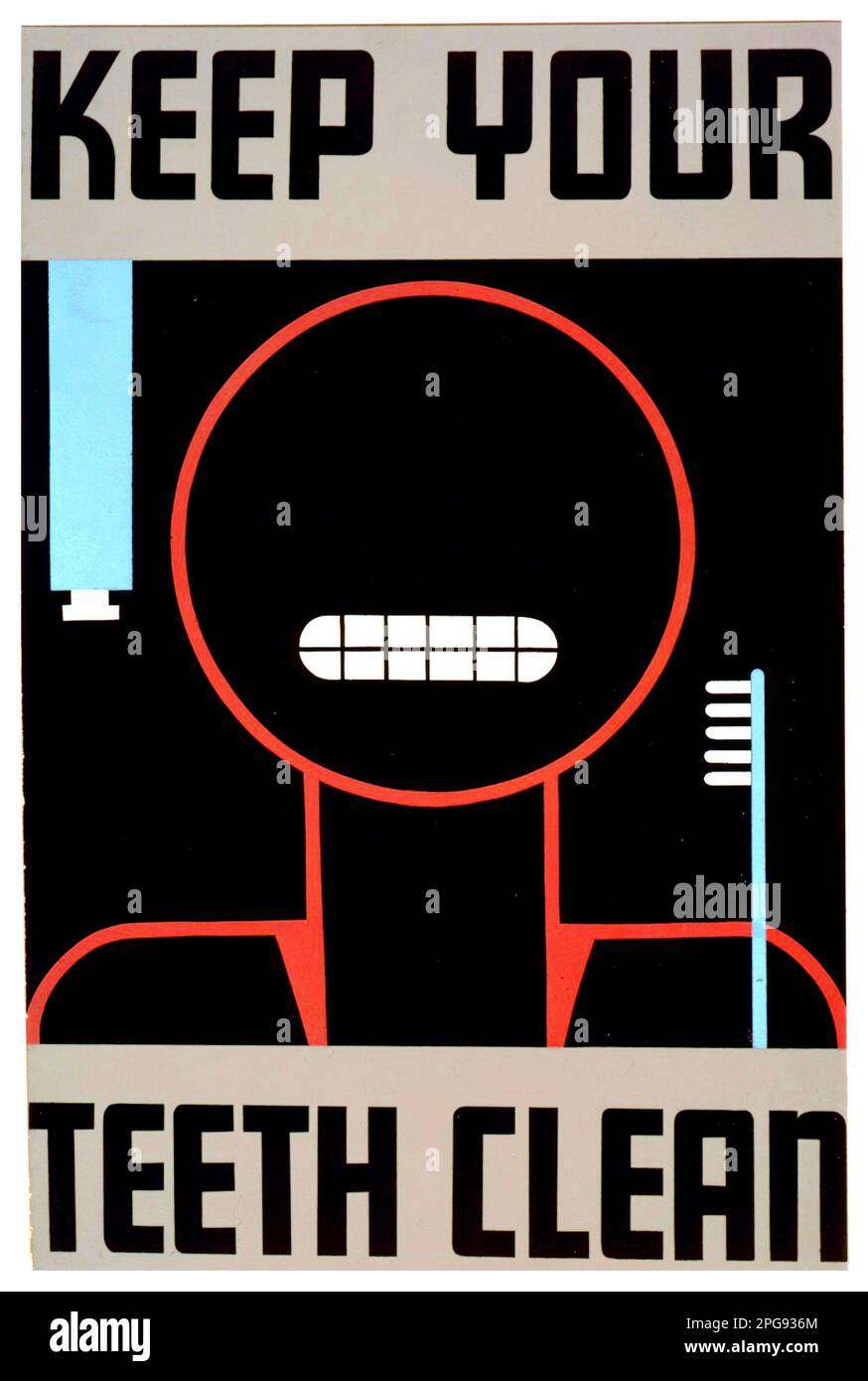 Keep Your Teeth Clean - Public Health Poster - c 1937 Stock Photo - Alamy