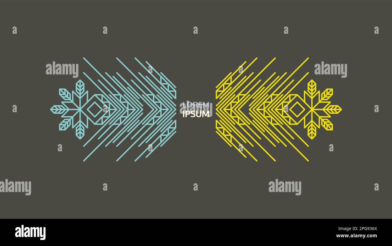 Line art design for invitation, poster, badge, monogram. Elegant luxury ...