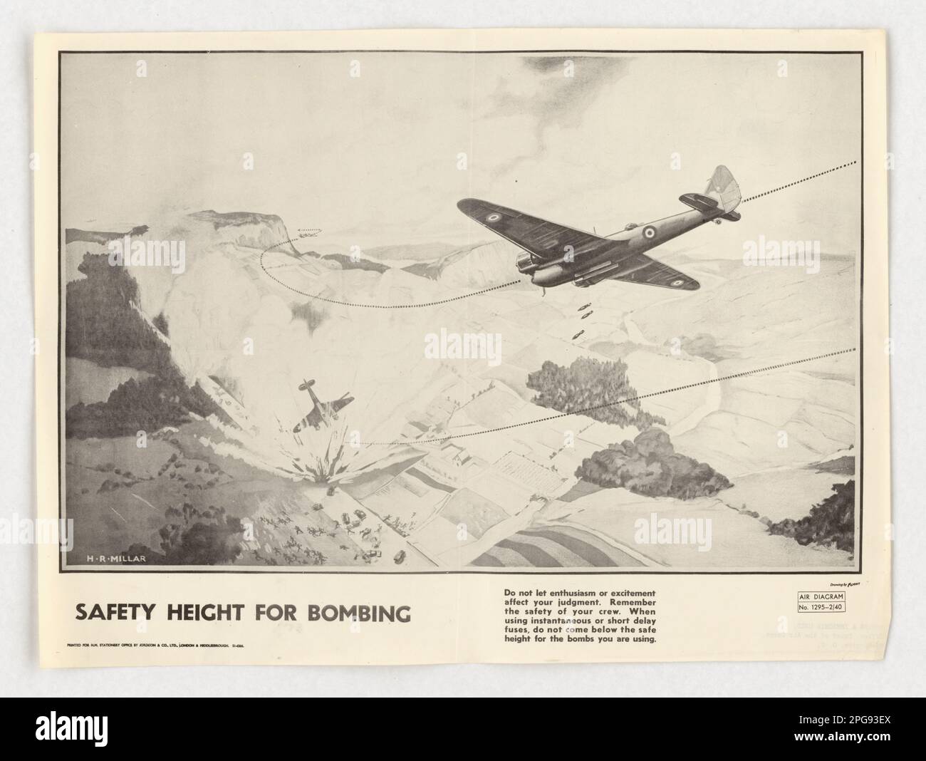 Safety Height for Bombing. Country: UK Artist: H. R. Millar Printed By ...