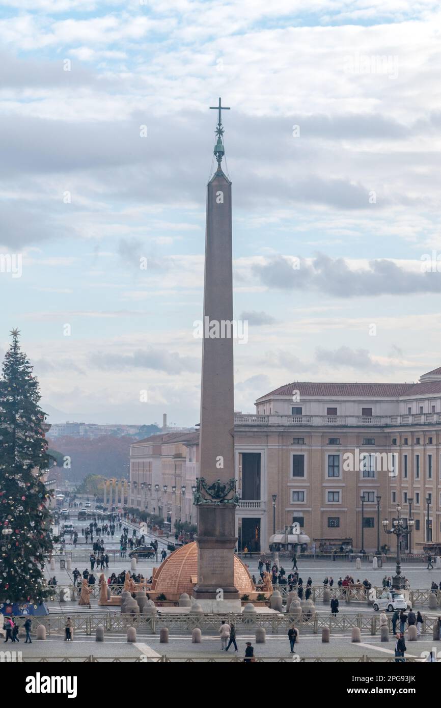 Vatican City, Vatican - December 8, 2022: Obelisk of St Peter's Square ...