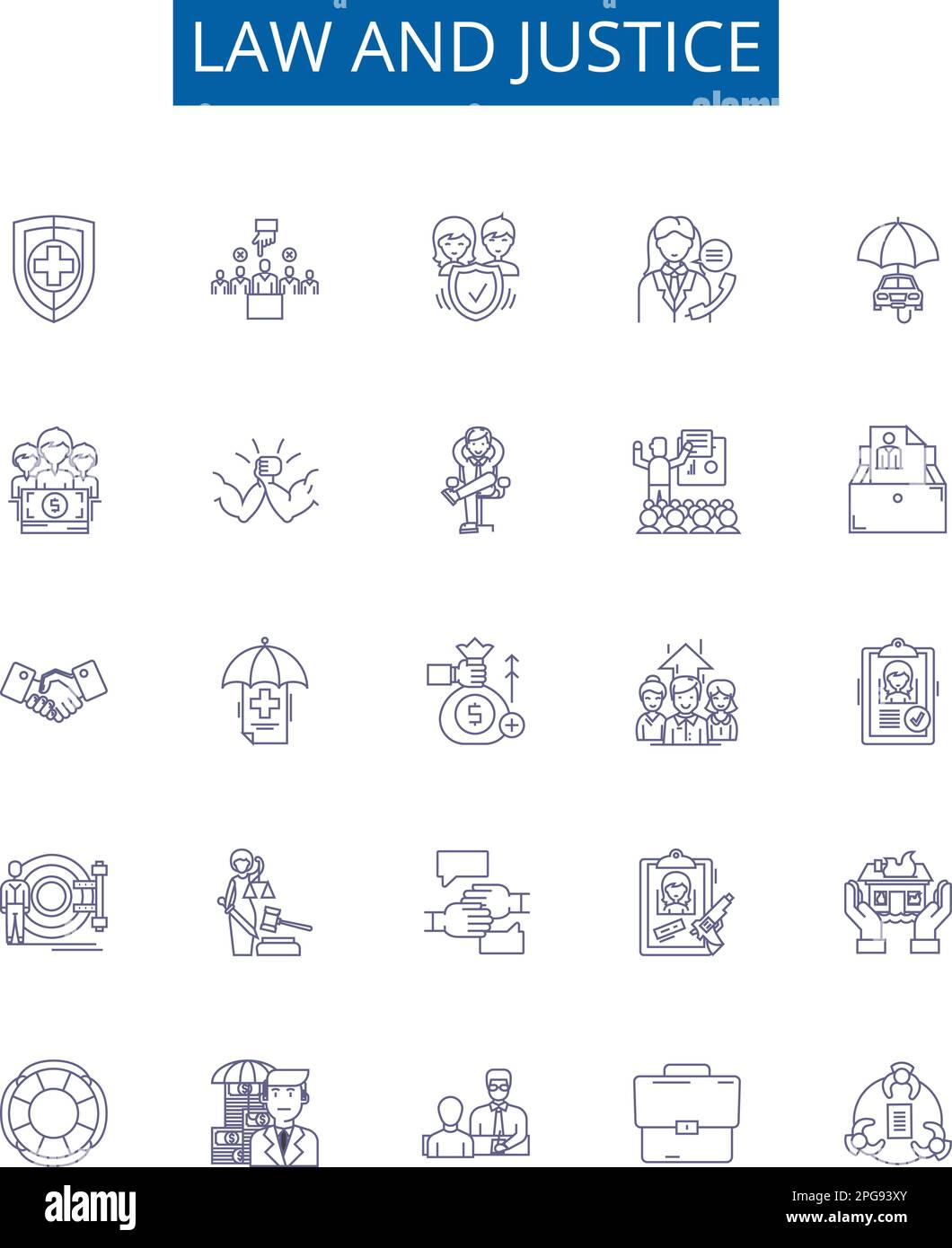 Law and justice line icons signs set. Design collection of Law, Justice ...
