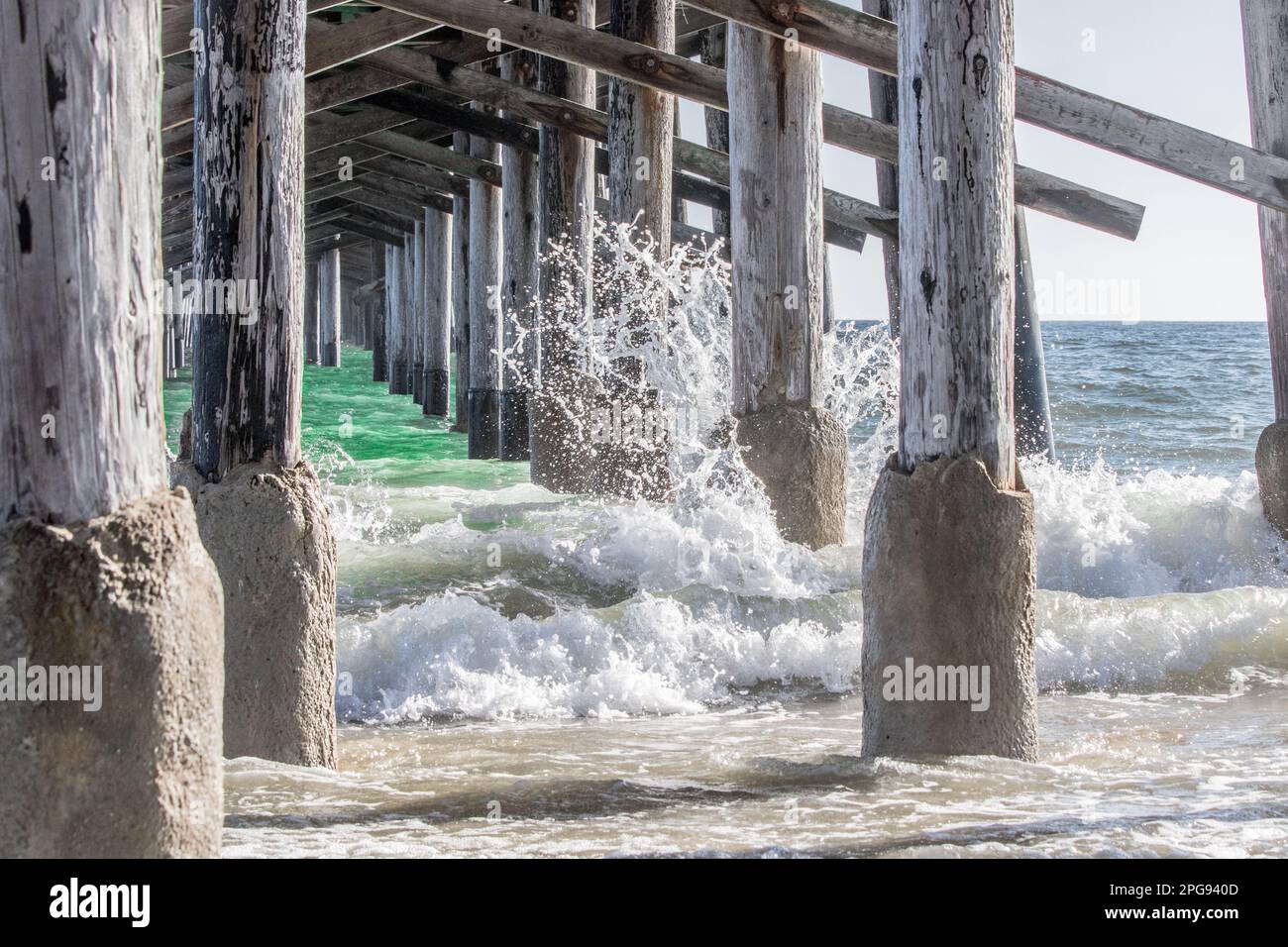 California beach pier landscape ocean sea summer hi-res stock ...