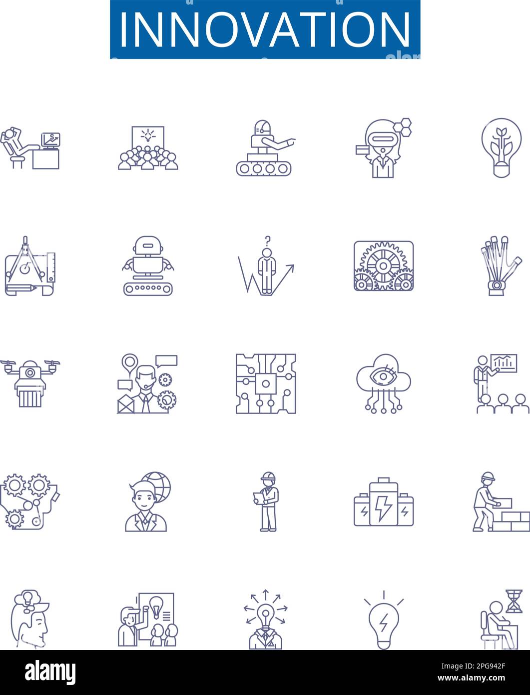 Innovation line icons signs set. Design collection of Innovate, Novel ...