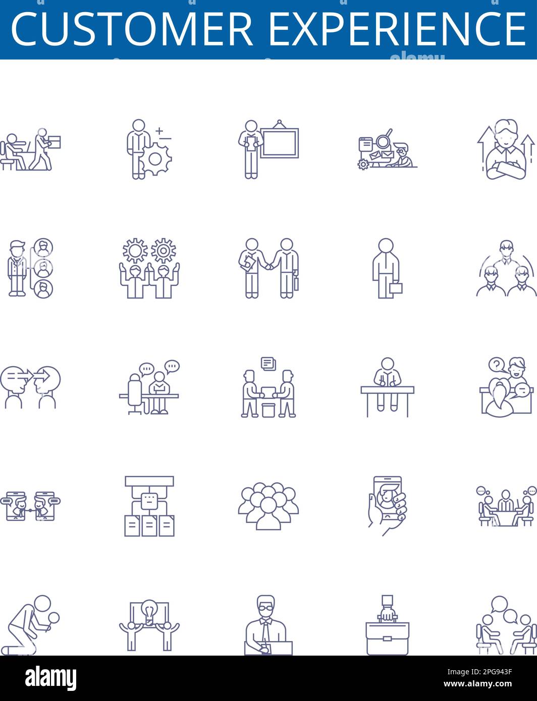 Customer experience line icons signs set. Design collection of Client, Quality, Satisfaction ...