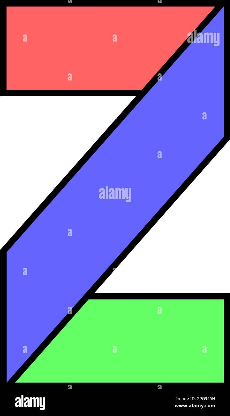 Font alphabet folded from colored paper, letter made in multi-colored ...