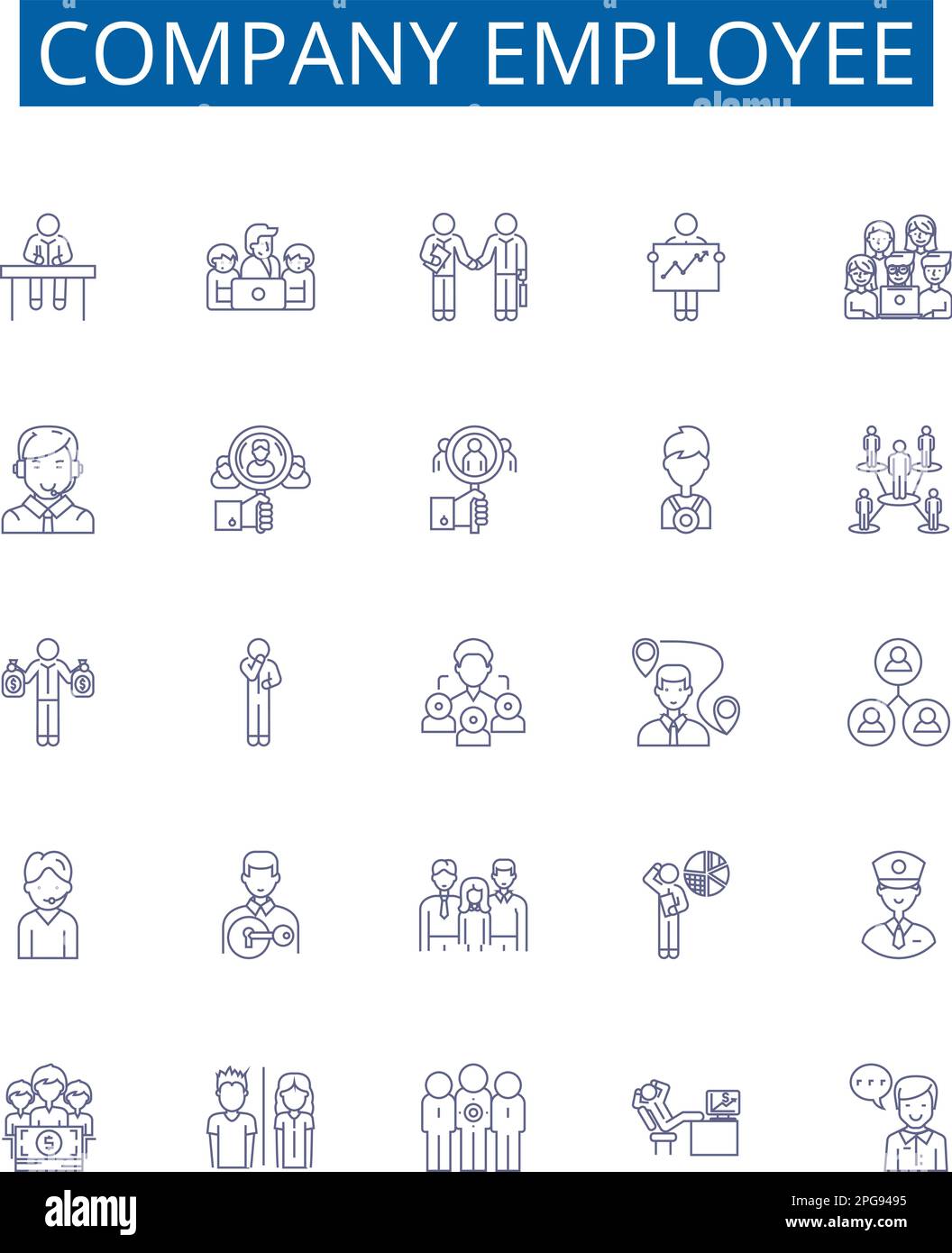 Company employee line icons signs set. Design collection of Staff, Co ...