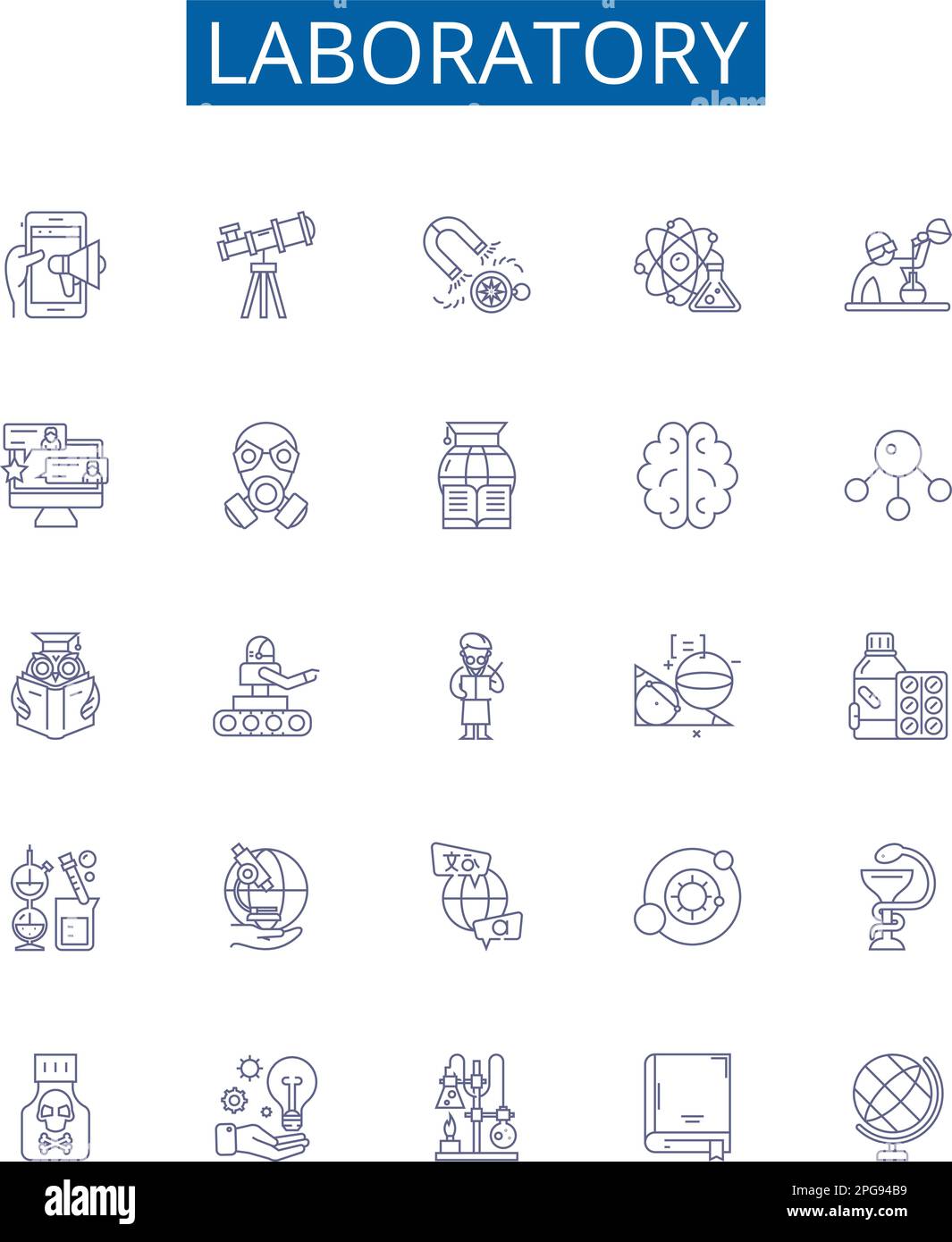 Laboratory line icons signs set. Design collection of Lab, Research ... Laboratory line icons signs set. Design collection of Lab, Research ...