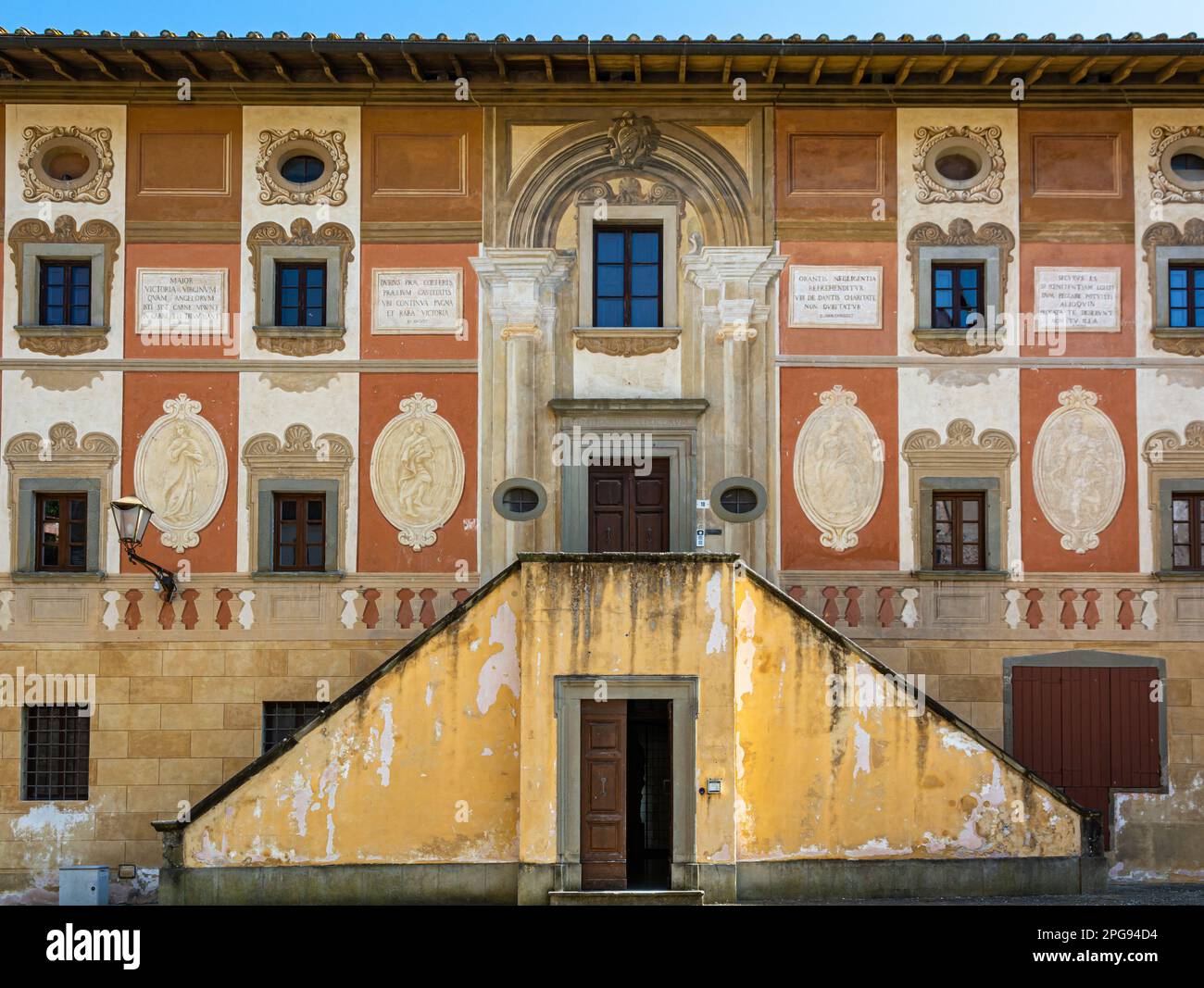 Facade of the ancient Seminary in the Old Italian Town San Miniato ...