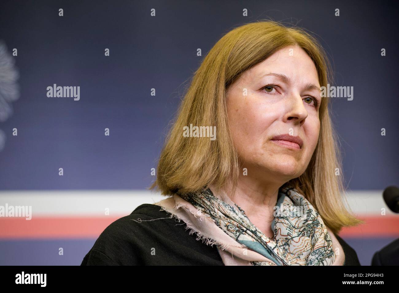 Warsaw, Poland. 21st Mar, 2023. Natalia Pinchuk, wife of sentenced Ales ...