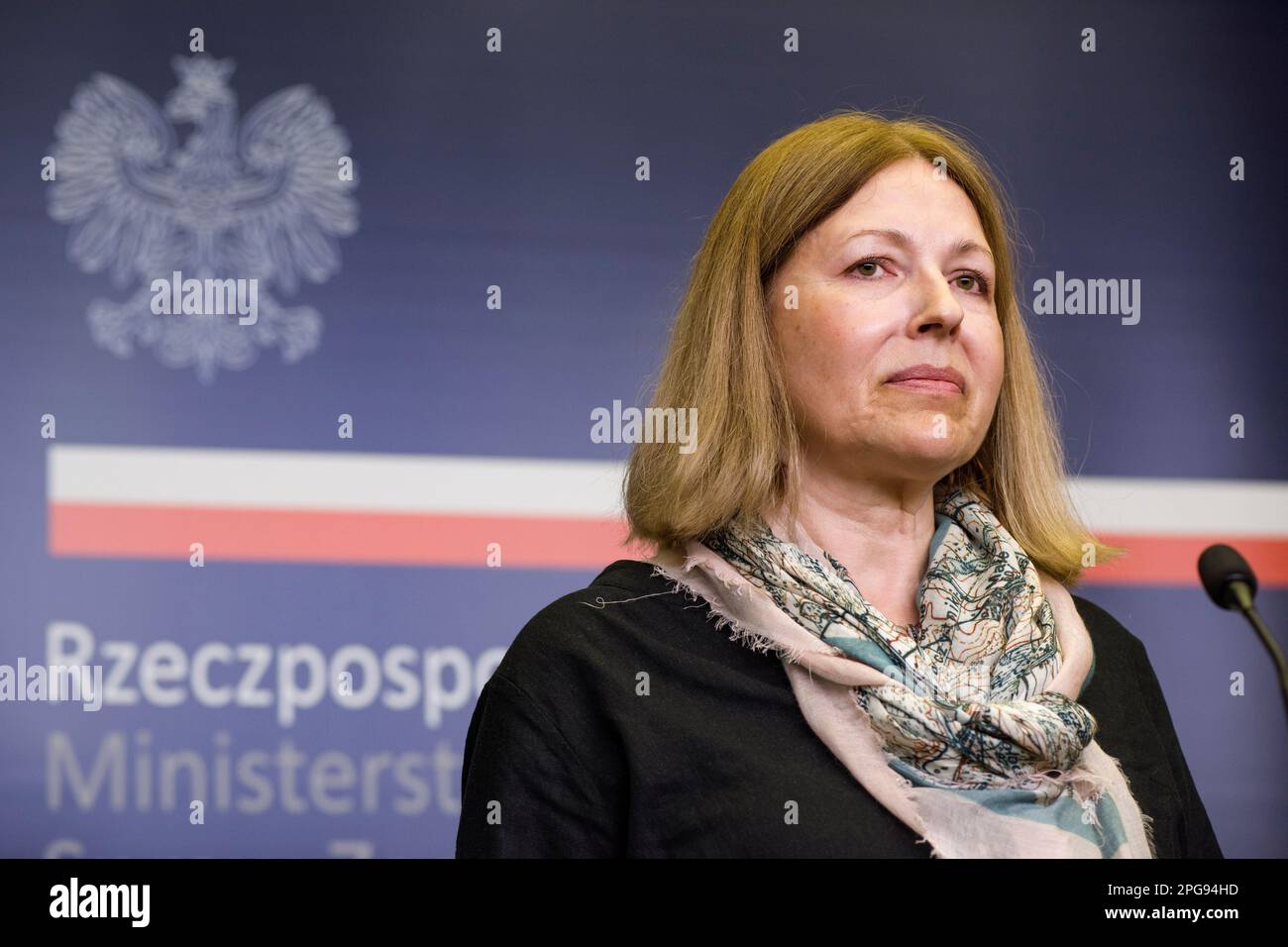 Warsaw, Poland. 21st Mar, 2023. Natalia Pinchuk, wife of sentenced Ales ...