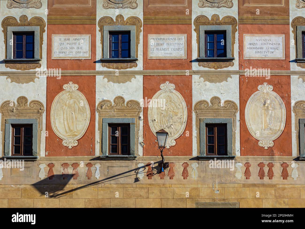 Facade of the ancient Seminary in the Old Italian Town San Miniato ...