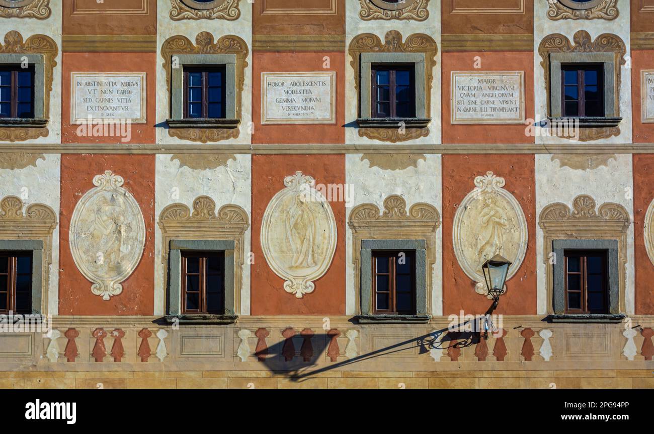 Facade of the ancient Seminary in the Old Italian Town San Miniato ...