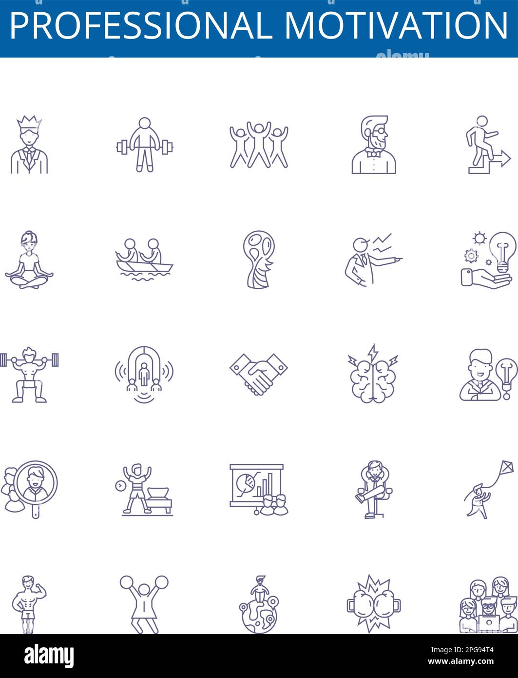 Professional motivation line icons signs set. Design collection of ...