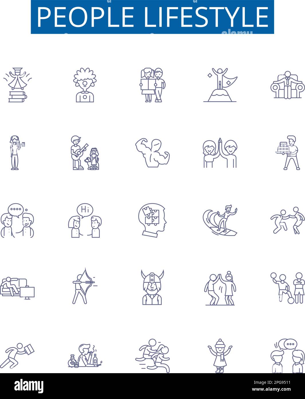 People lifestyle line icons signs set. Design collection of Lifestyle ...