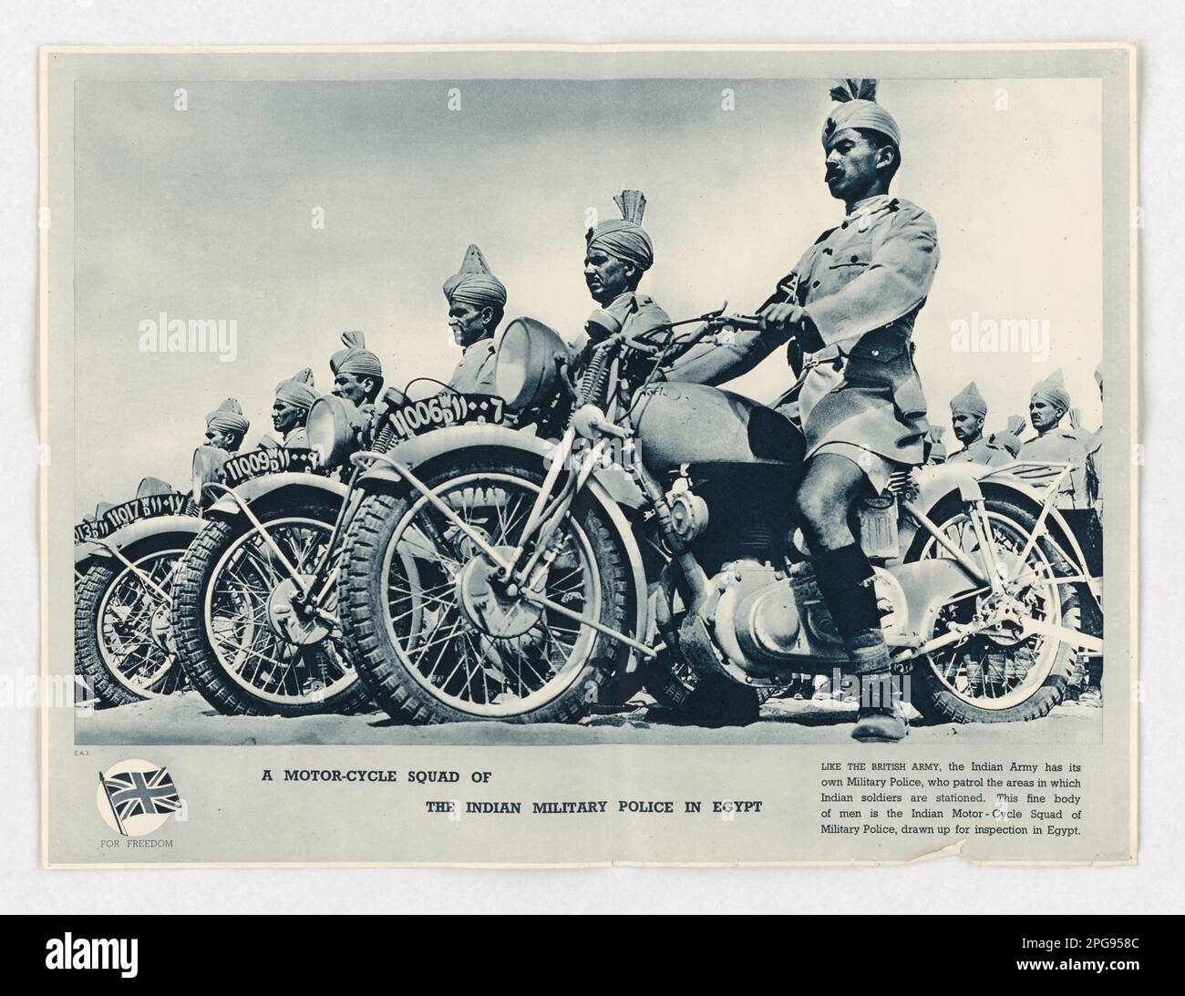 A Motor-Cycle Squad of the Indian Military Police in Egypt. 1942 - 1945 ...