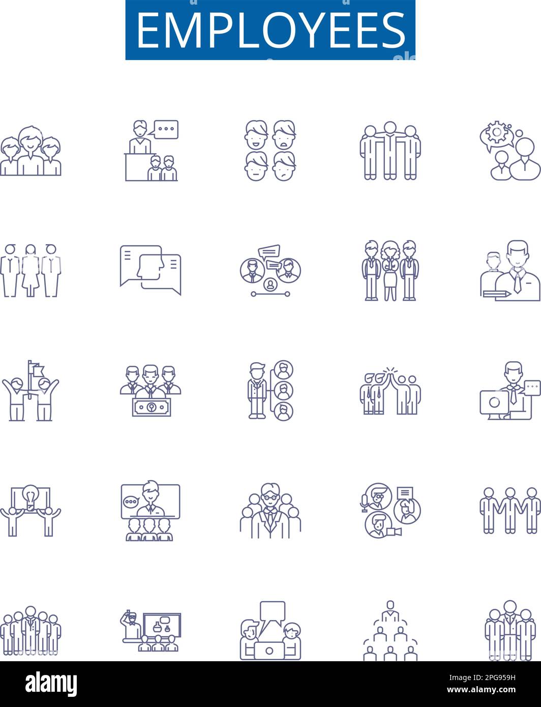 Employees line icons signs set. Design collection of Workers, Employees ...