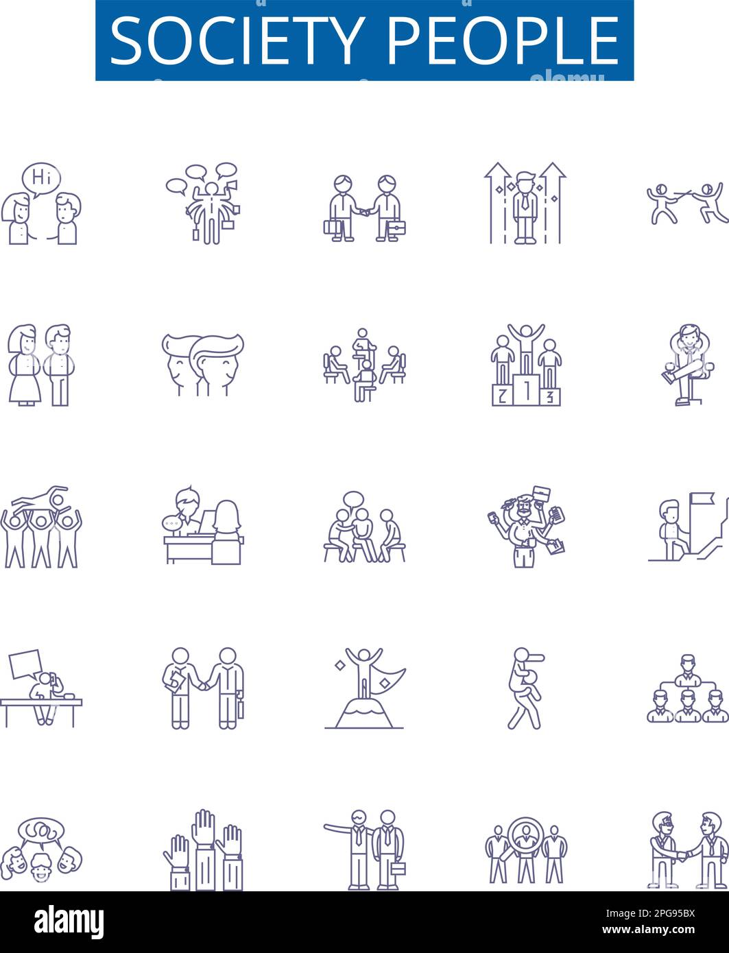 Society people line icons signs set. Design collection of Society ...