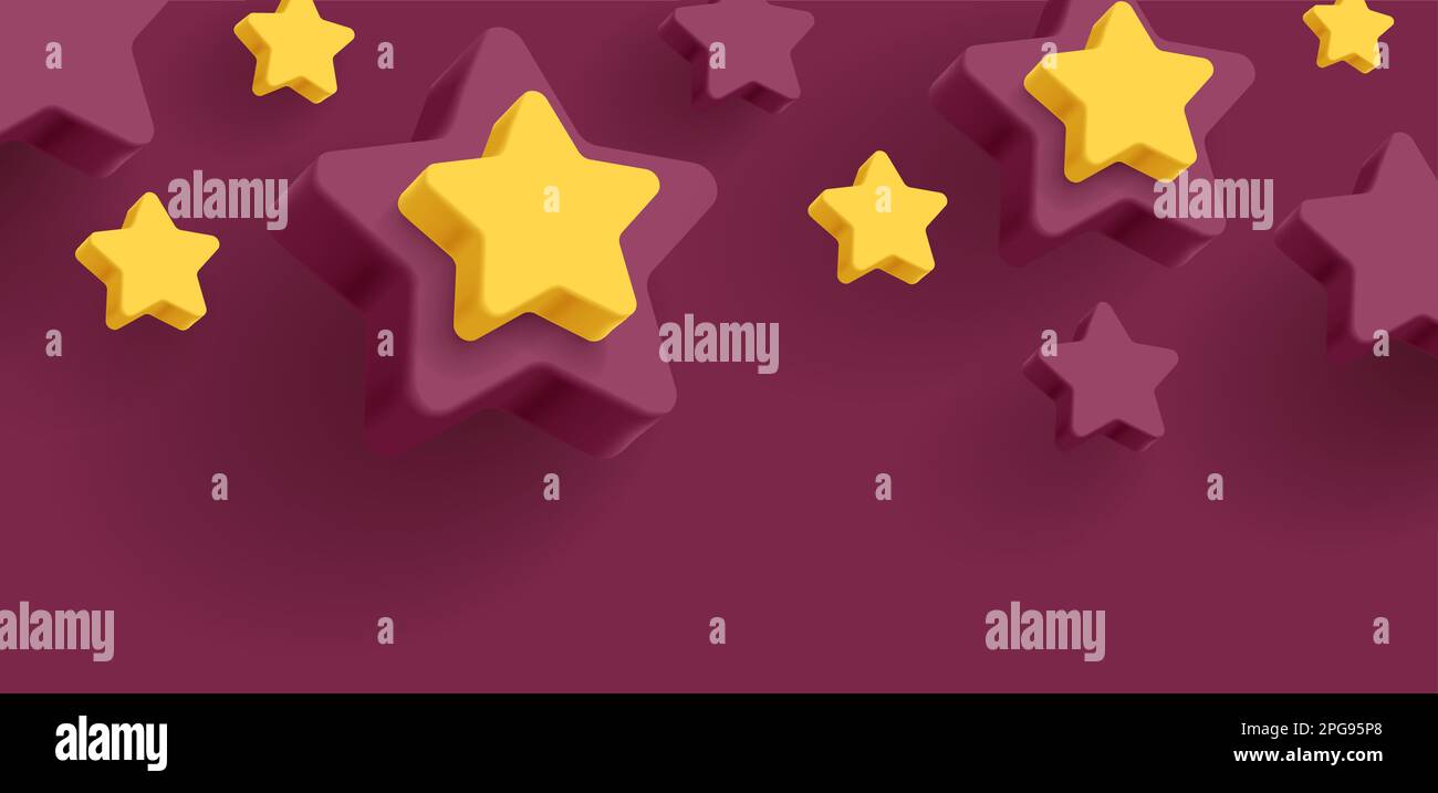 Vector 3d render background with volume stars on violet backdrop ...